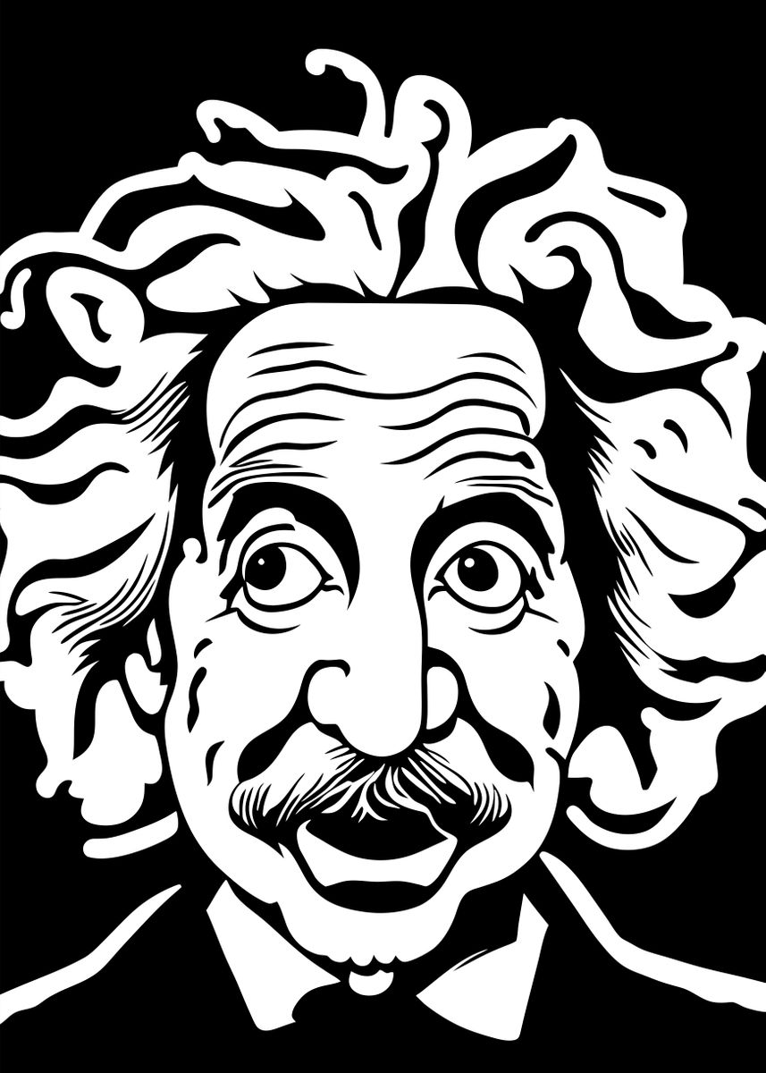 'Professor Albert Einstein' Poster, picture, metal print, paint by Prawny | Displate