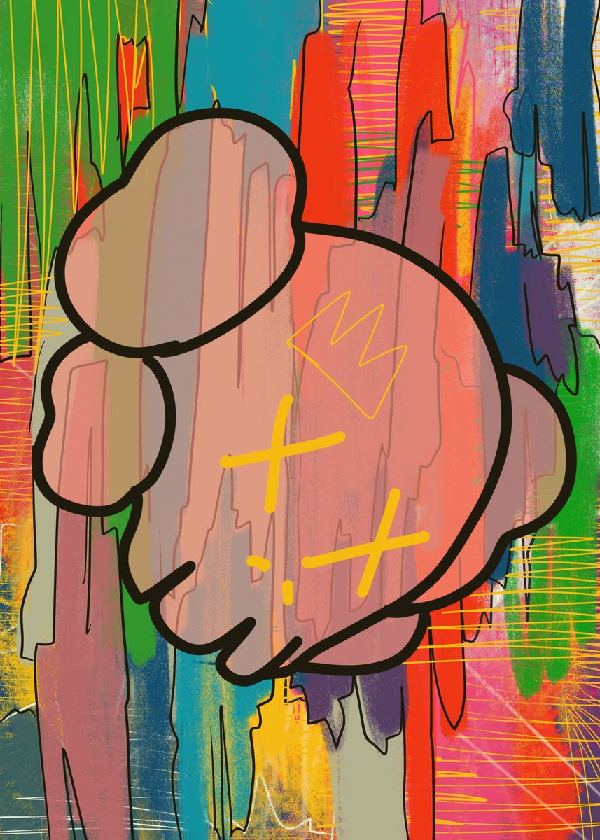 'Kaws Dolls unique abstract' Poster, picture, metal print, paint by ...
