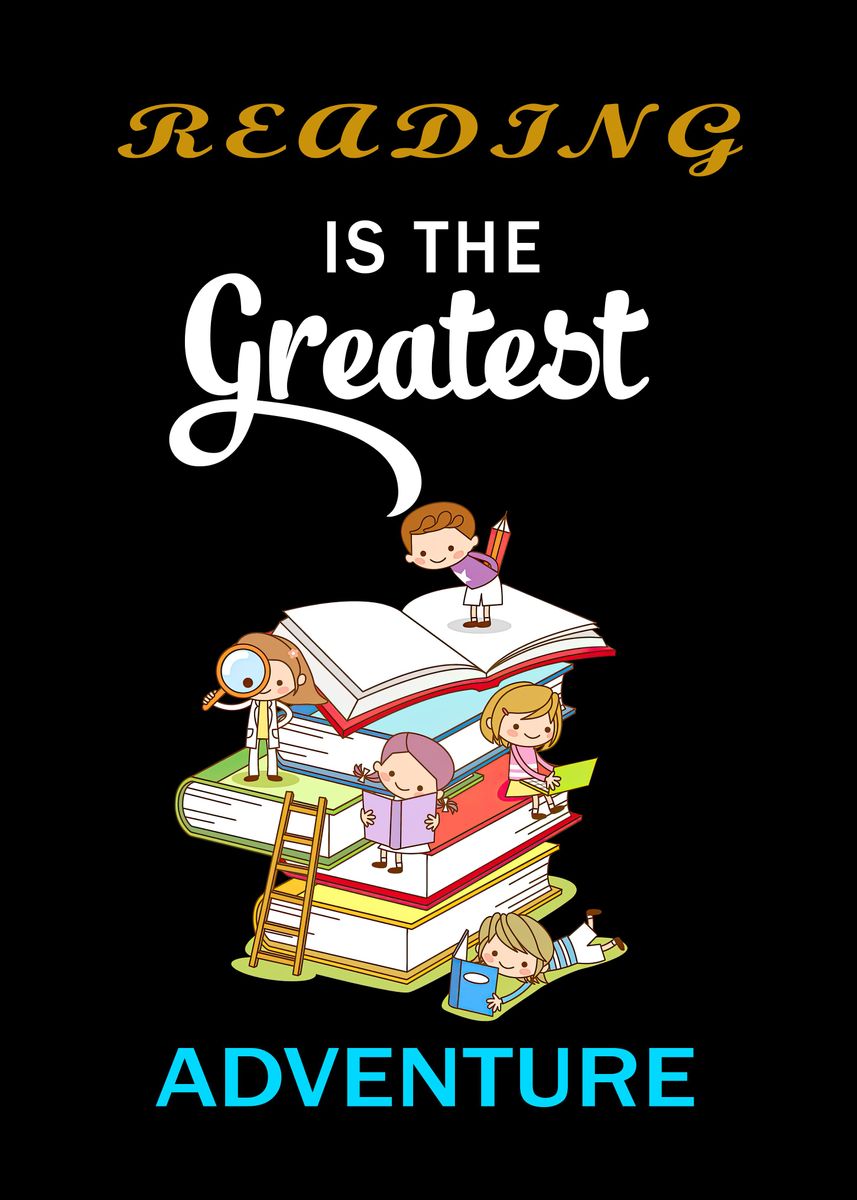 'Book Lover Bookworm' Poster, picture, metal print, paint by Liam ...