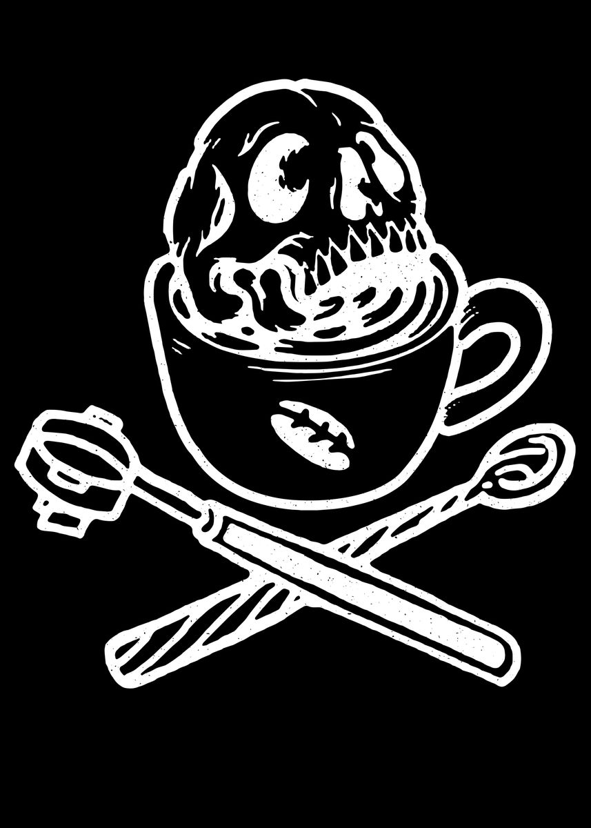 'Coffee Love Caffeine Add' Poster, picture, metal print, paint by Chris ...