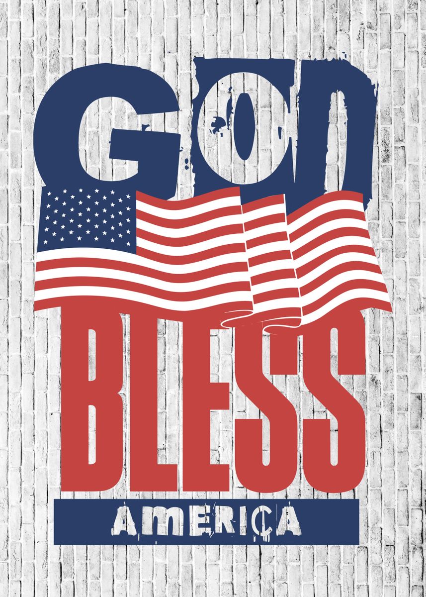 'God Bless America' Poster, picture, metal print, paint by Wyld Tribe ...
