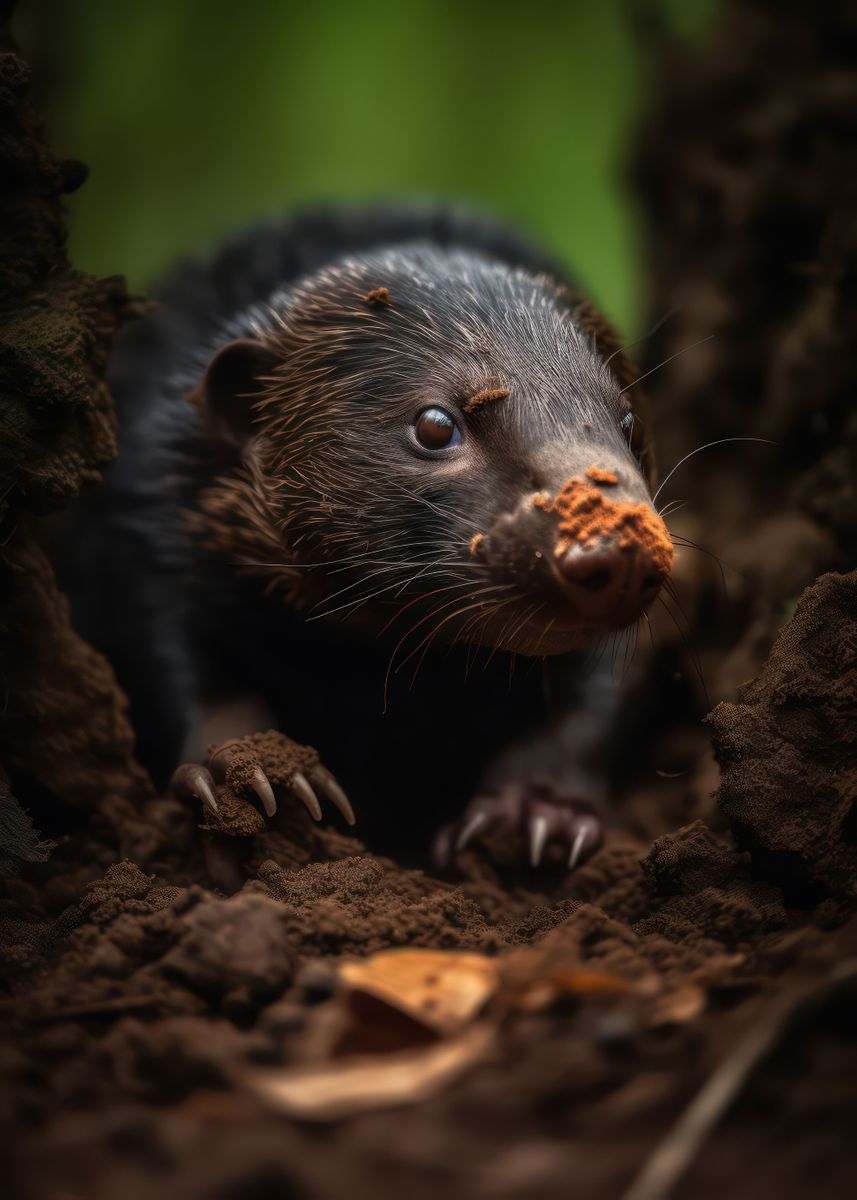 'Cute mole' Poster, picture, metal print, paint by Zooscape Wildlife ...