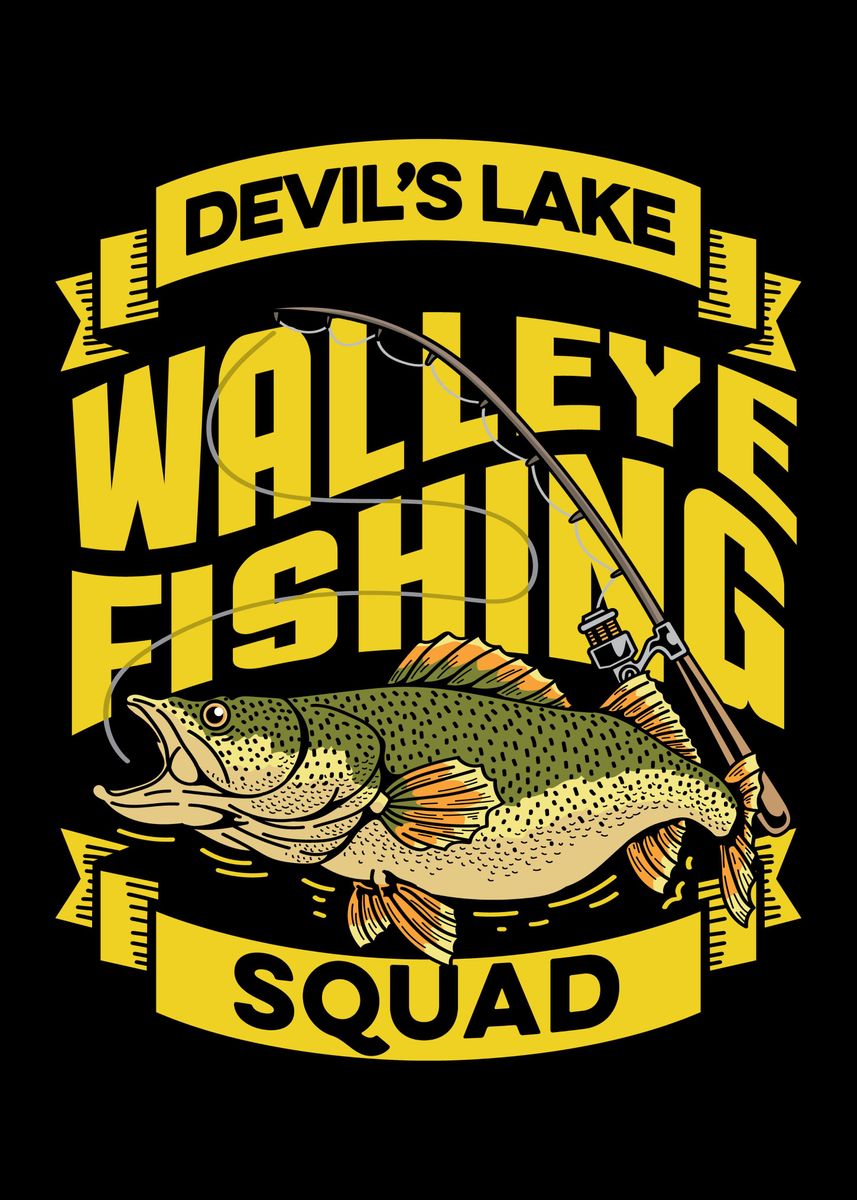 'Devils Lake Fishing Squad' Poster, picture, metal print, paint by ...