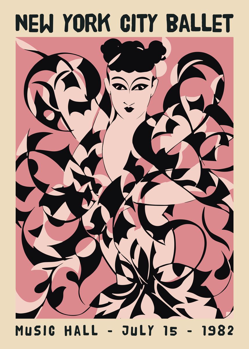'1982 NYC Ballet Poster' Poster by BluePinkPanther | Displate