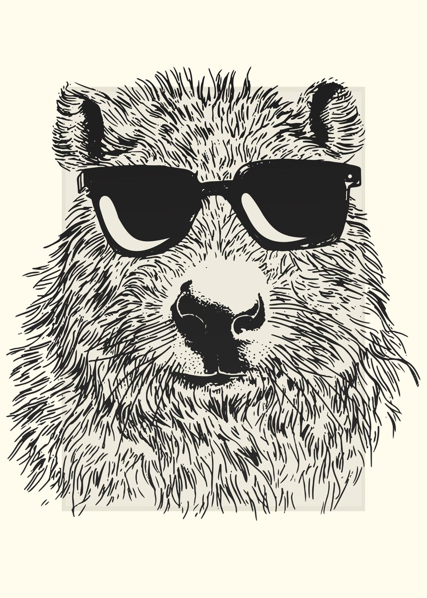 'Capybara Illustration' Poster, picture, metal print, paint by Rafael ...