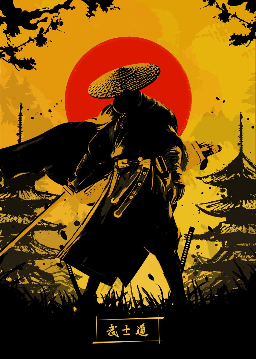 'japanese samurai' Poster, picture, metal print, paint by Ridwanart ...