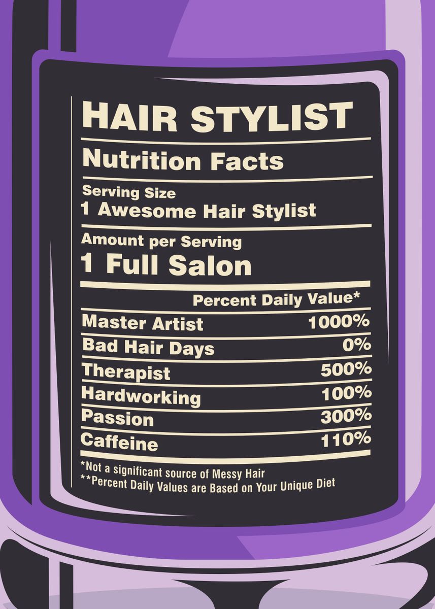 'Hair Stylist Nutrition ' Poster, picture, metal print, paint by ...