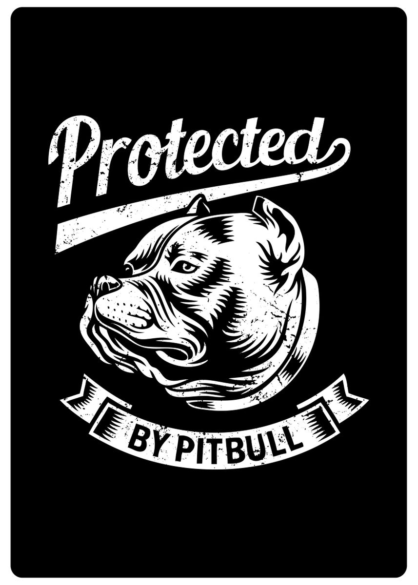 'Pit Bull Sign' Poster, picture, metal print, paint by 18 Twelve | Displate