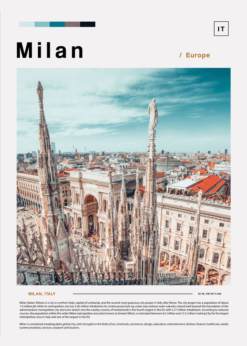 'photo poster of milan' Poster, picture, metal print, paint by Cristina ...