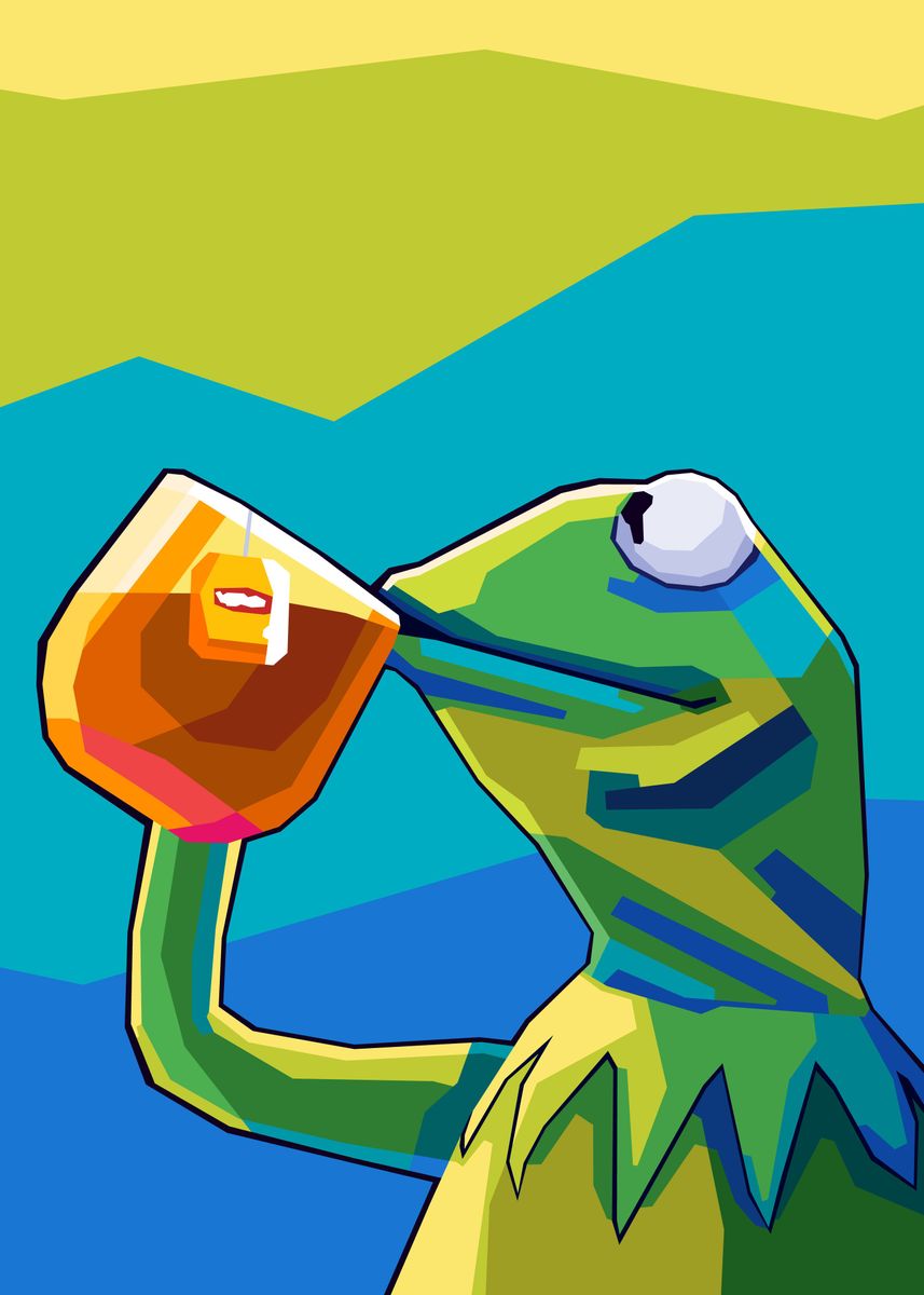 'Kermit Meme Wpap Pop Art' Poster, picture, metal print, paint by ...