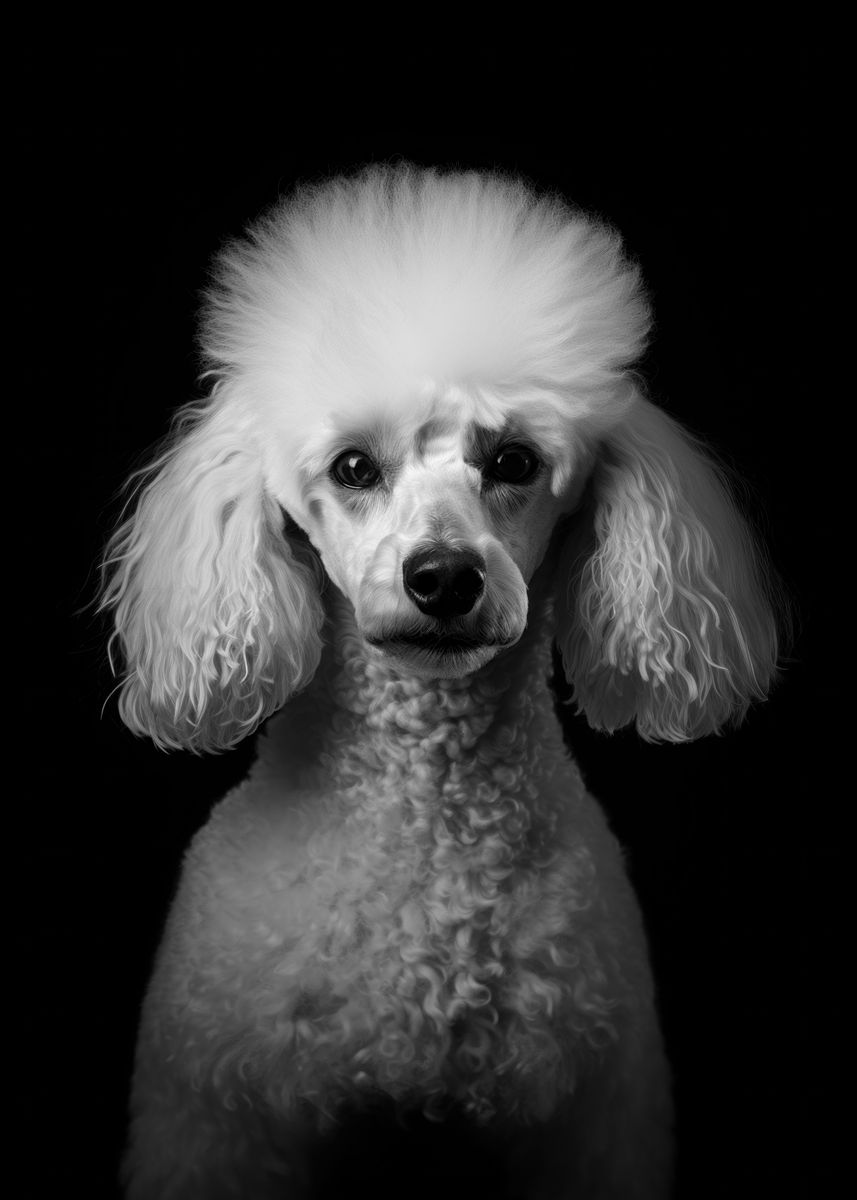'White Poodle' Poster by JON HUGHES | Displate