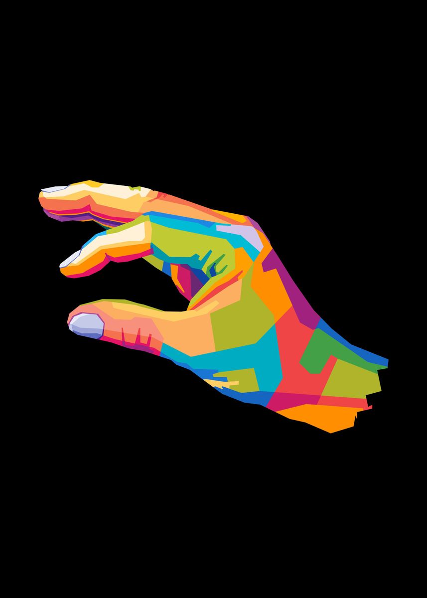 'Circle Game hand Funny' Poster, picture, metal print, paint by Anthony ...