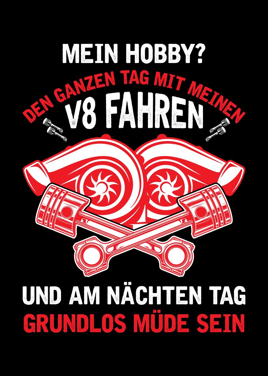 'Tuner Tuning German V8' Poster, picture, metal print, paint by ...