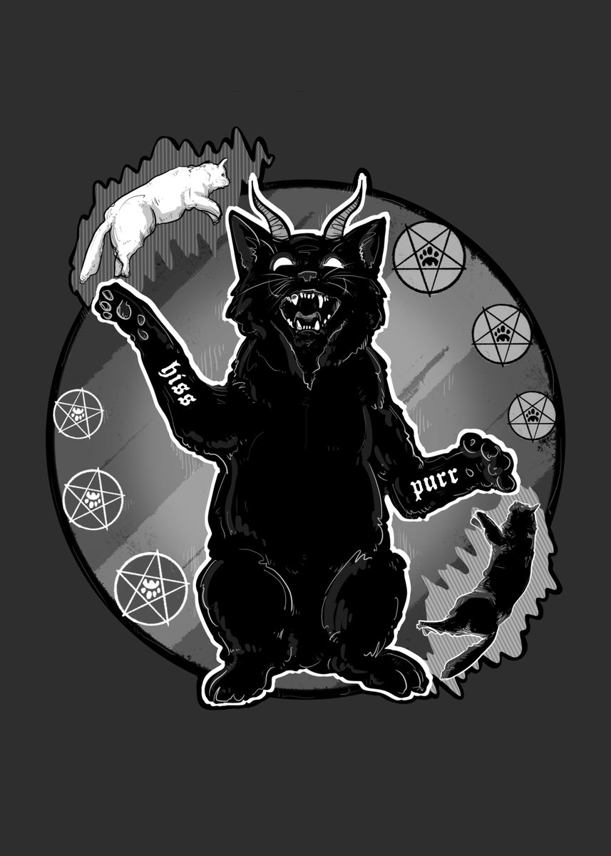 'BaphoCat II' Poster, picture, metal print, paint by LVB Art | Displate