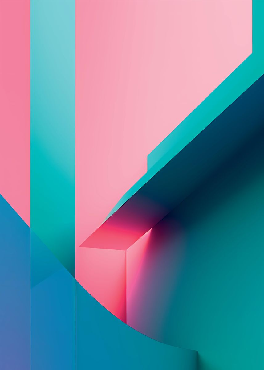 'Abstract Shapes Pink Theme' Poster by Mark Vincent Verallo | Displate