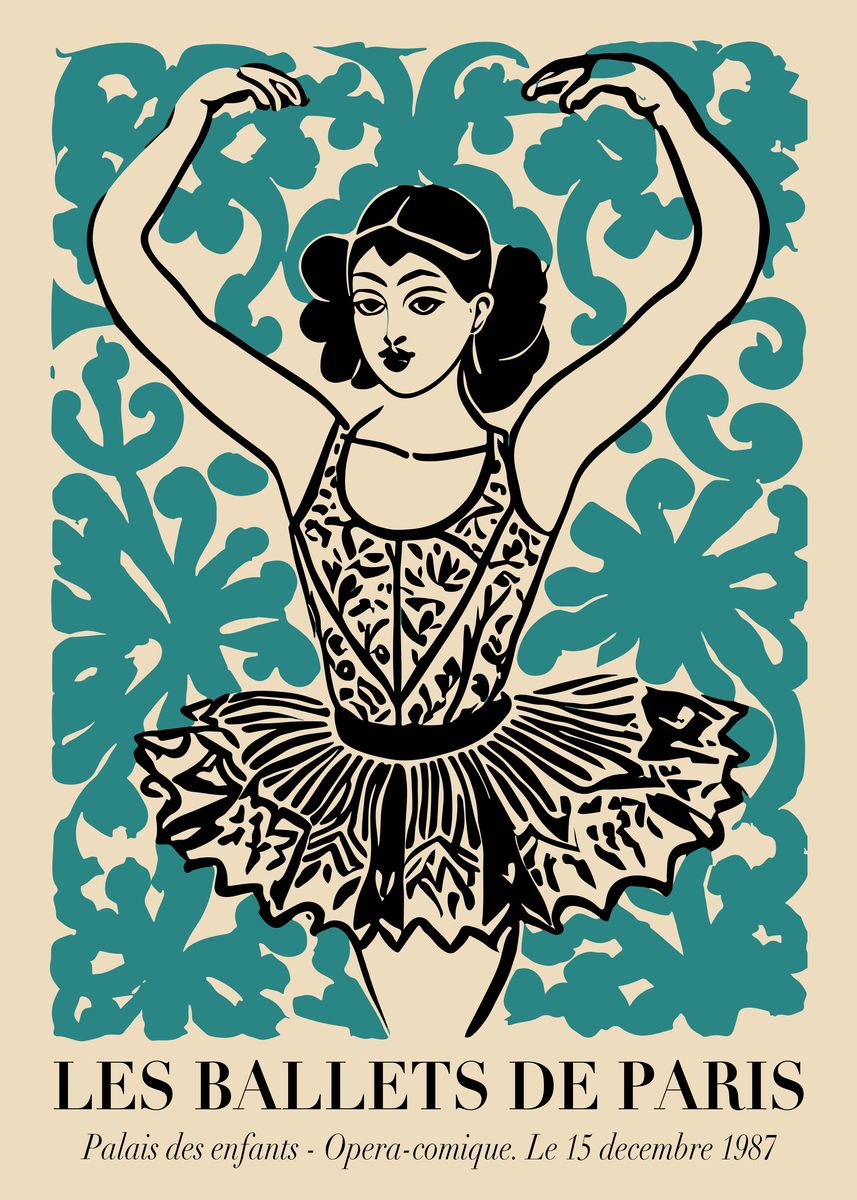 'Les Ballets French Poster' Poster, picture, metal print, paint by BluePinkPanther | Displate