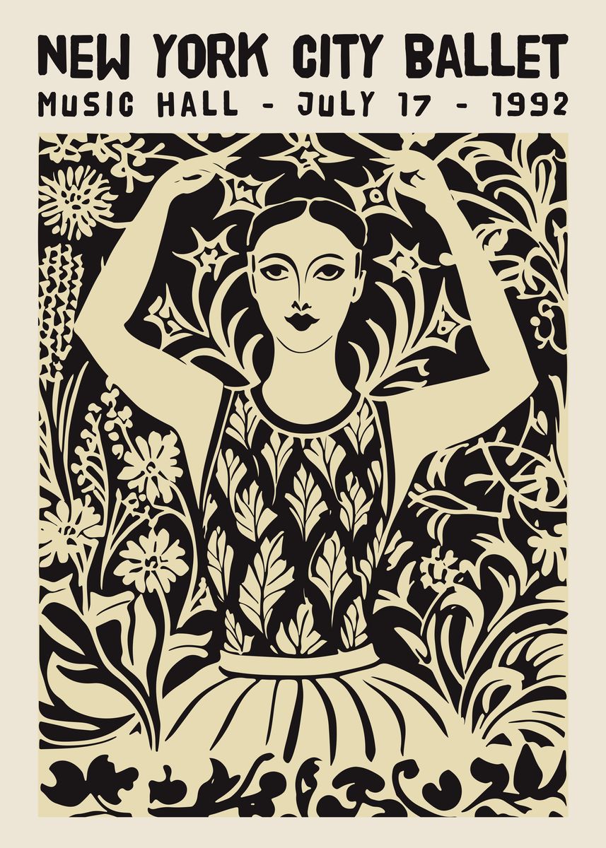 'New York City Retro Ballet' Poster, picture, metal print, paint by ...