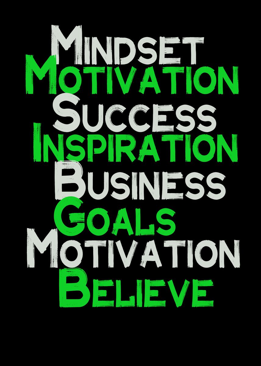 'Business Goals Mindset' Poster, picture, metal print, paint by ...