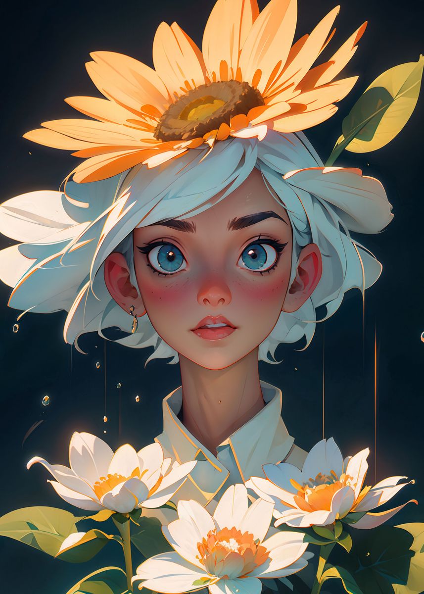 'Flower girl' Poster by Lukasz Kobylka | Displate