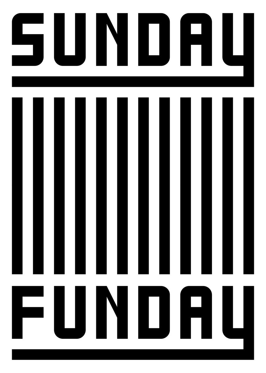 'Abstract Text Sunday Fun' Poster, picture, metal print, paint by ...