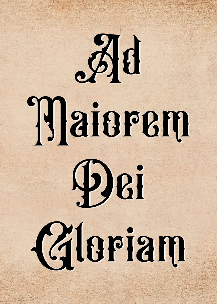 'Latin Quote Glory of God' Poster, picture, metal print, paint by ...