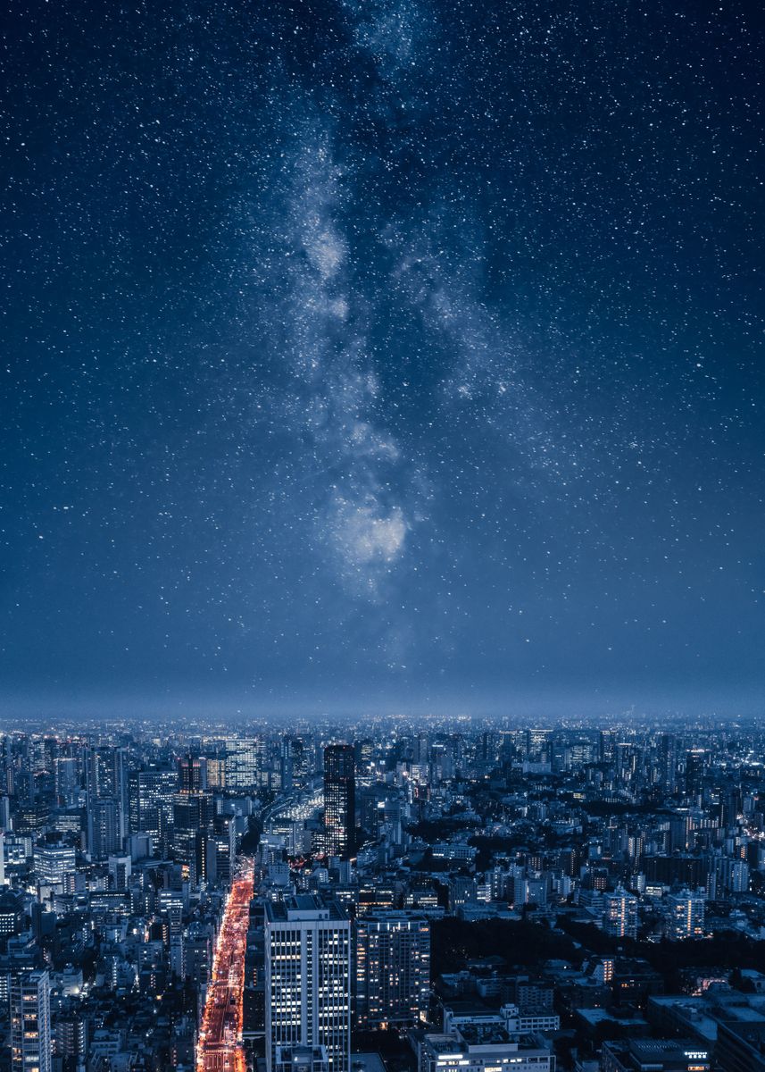 'stars above' Poster, picture, metal print, paint by Freddie | Displate