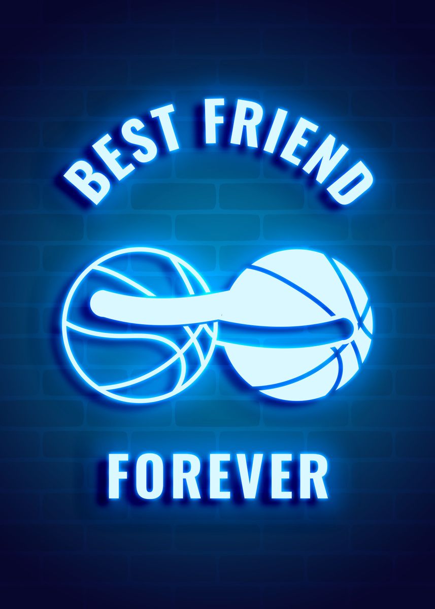 'best friend ball neon' Poster by dam art | Displate
