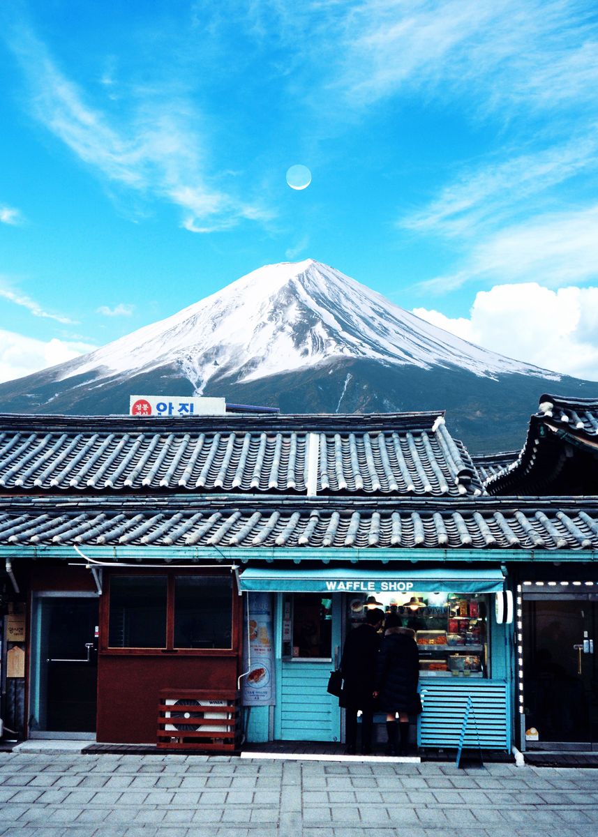 'Waffle Shop Fuji Japan' Poster, picture, metal print, paint by Ariz ...