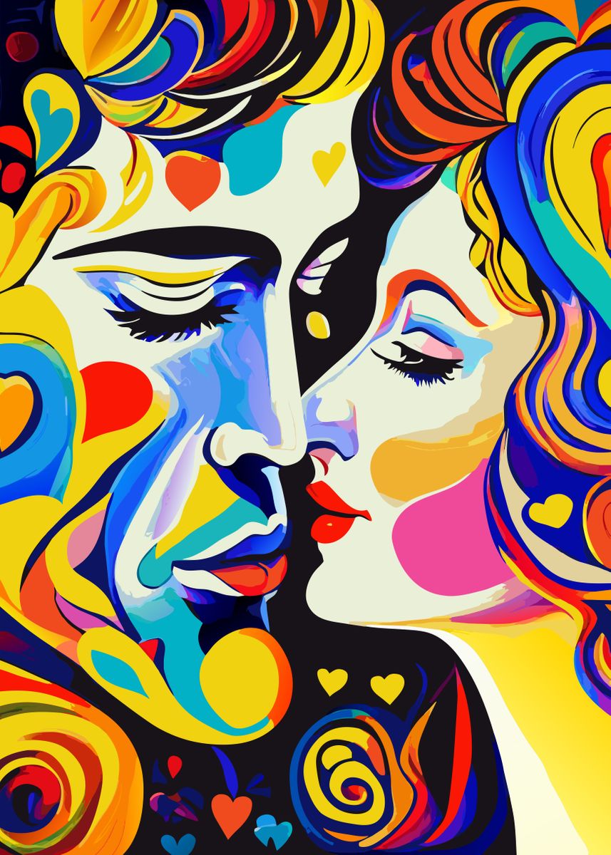 'Tender Kiss' Poster by Prawny | Displate