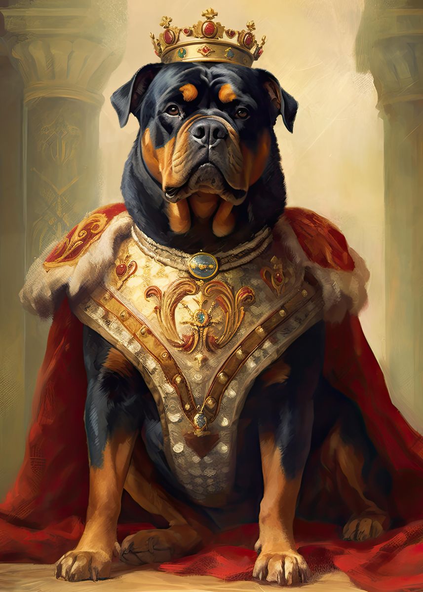 'Rottweiler The King' Poster, picture, metal print, paint by PetPrints ...