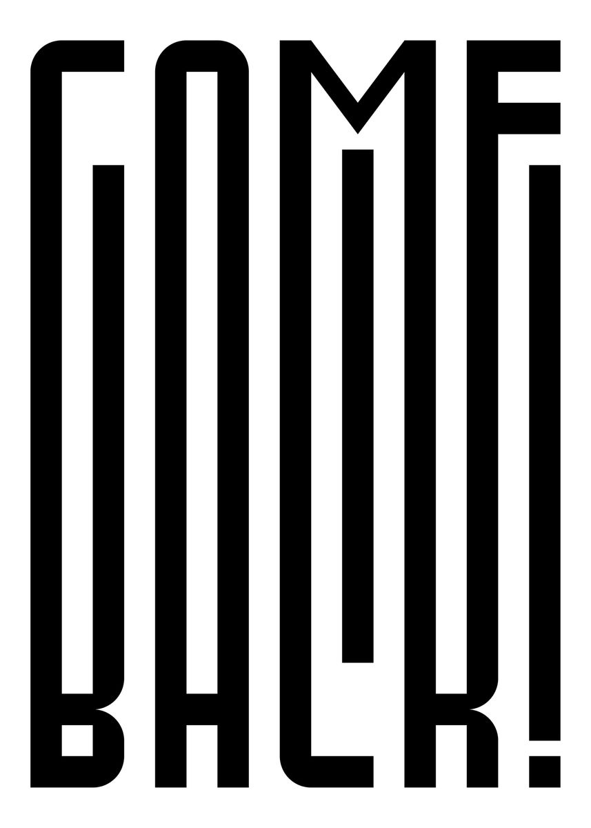 'Abstract Text Come Back' Poster, picture, metal print, paint by ...