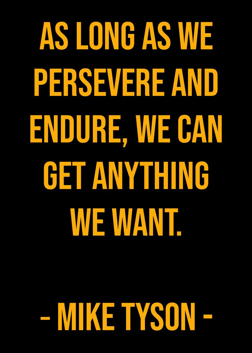 'Mike Tyson Quotes Gold' Poster, picture, metal print, paint by Poster ...