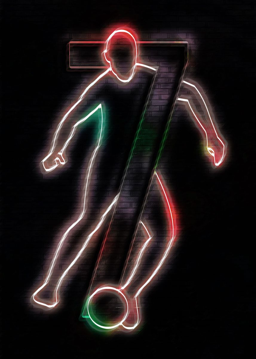 '7 football number' Poster, picture, metal print, paint by Izmo ...
