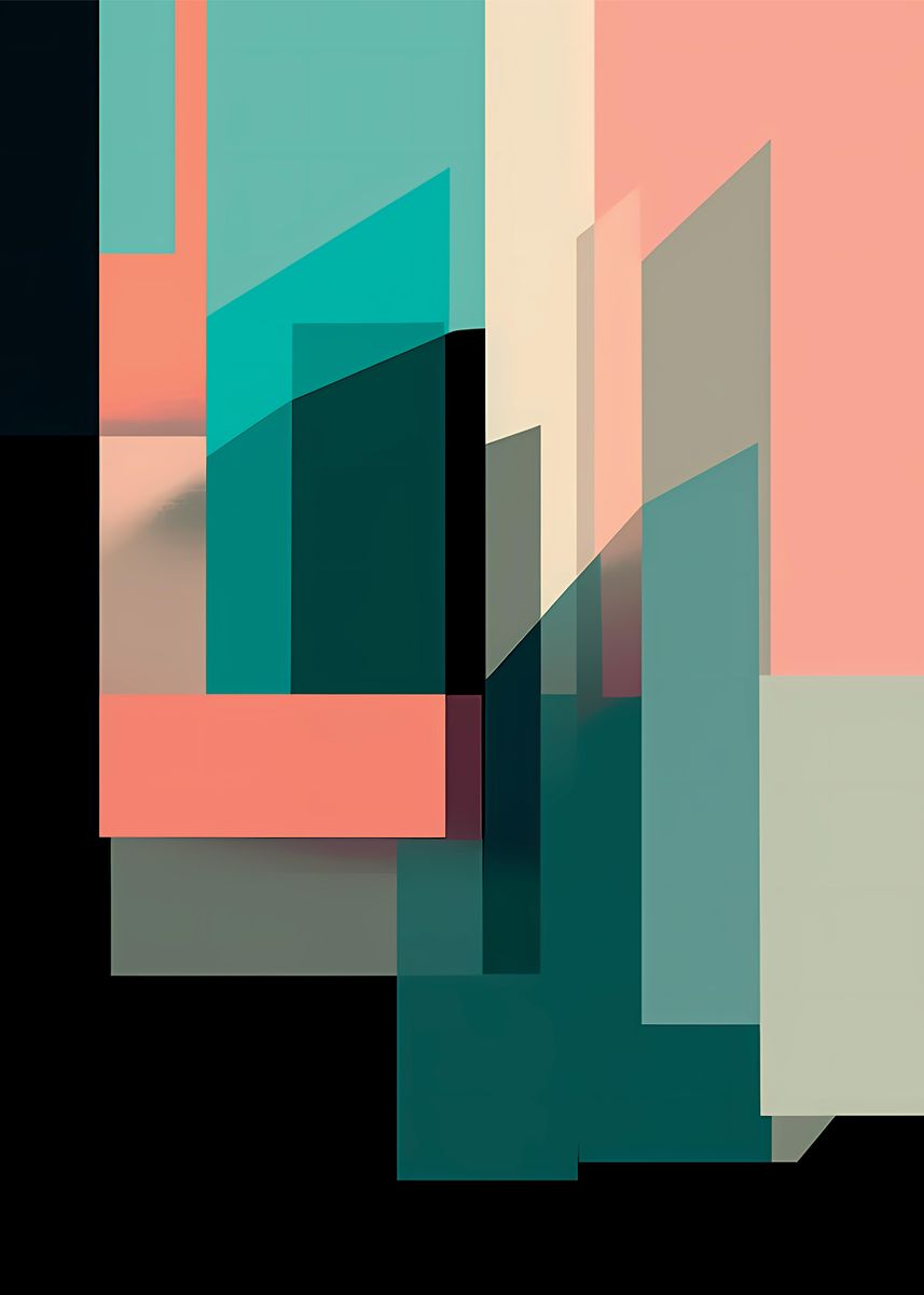 'Minimalist Abstract Shapes' Poster, picture, metal print, paint by ...