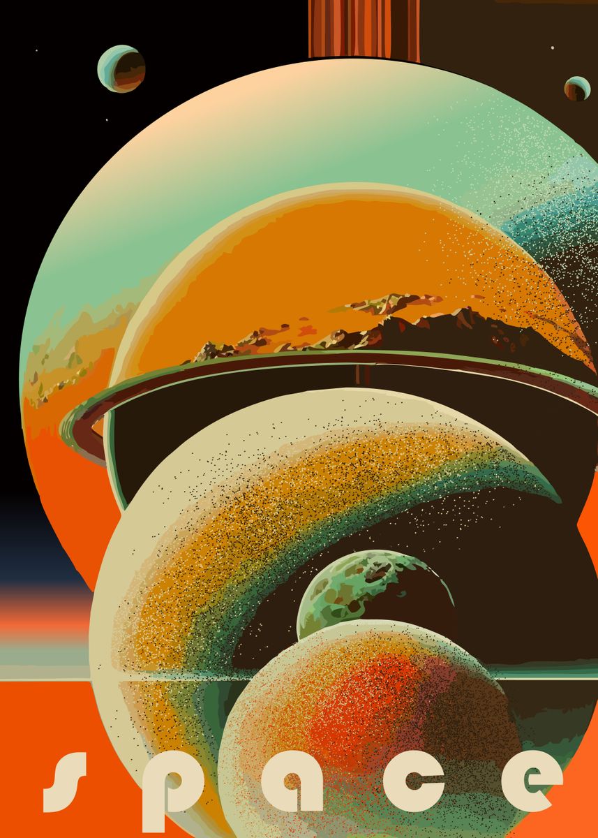 'Space planets' Poster by Anil Gamble | Displate