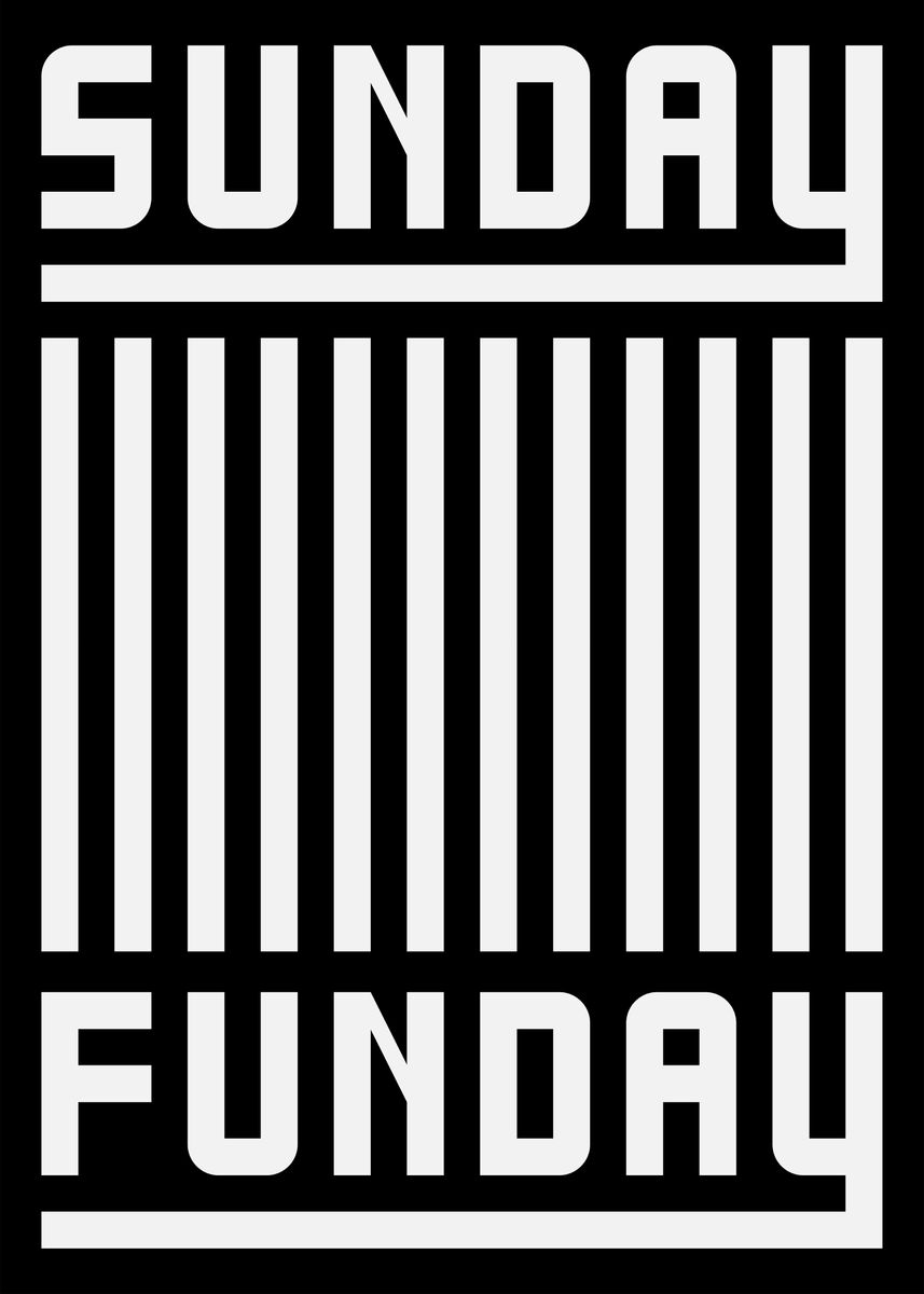 'Abstract Text Sunday Fun' Poster, picture, metal print, paint by ...