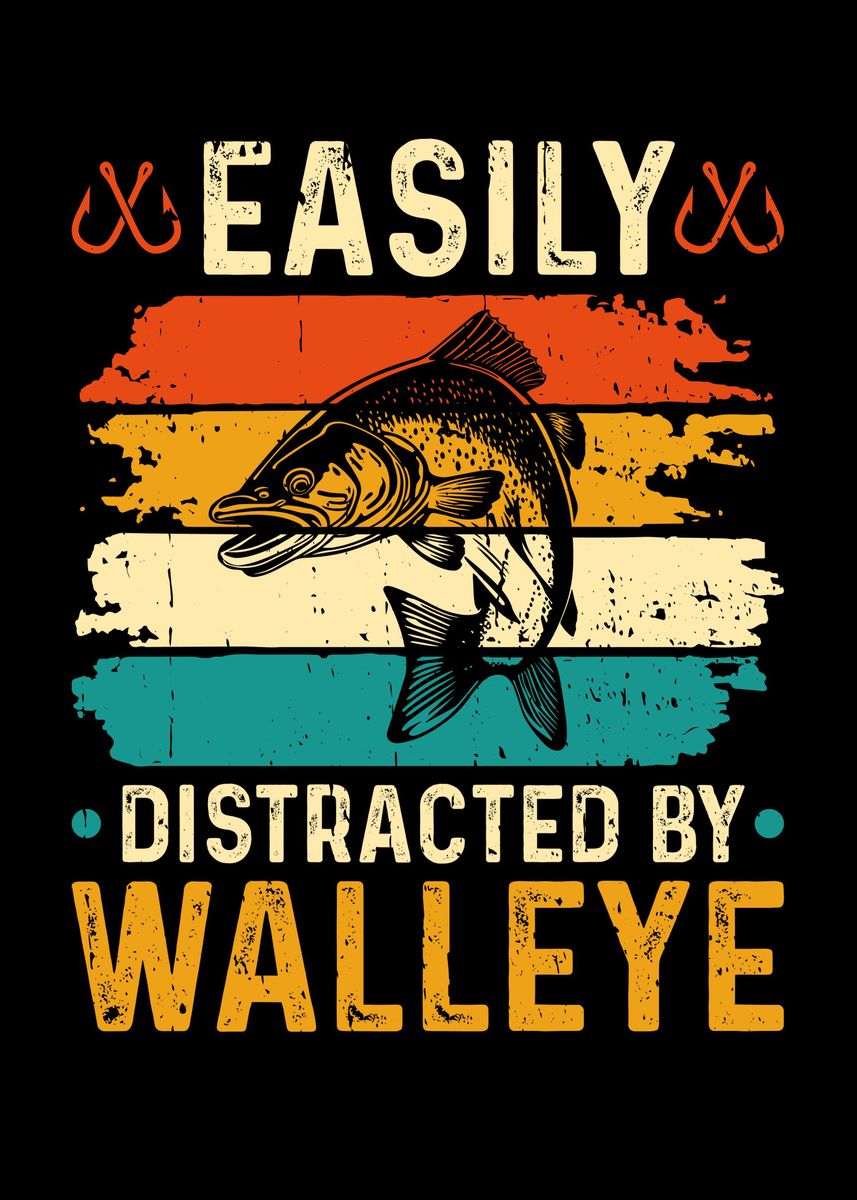 'Walleye Fishing Gifts' Poster, picture, metal print, paint by ...