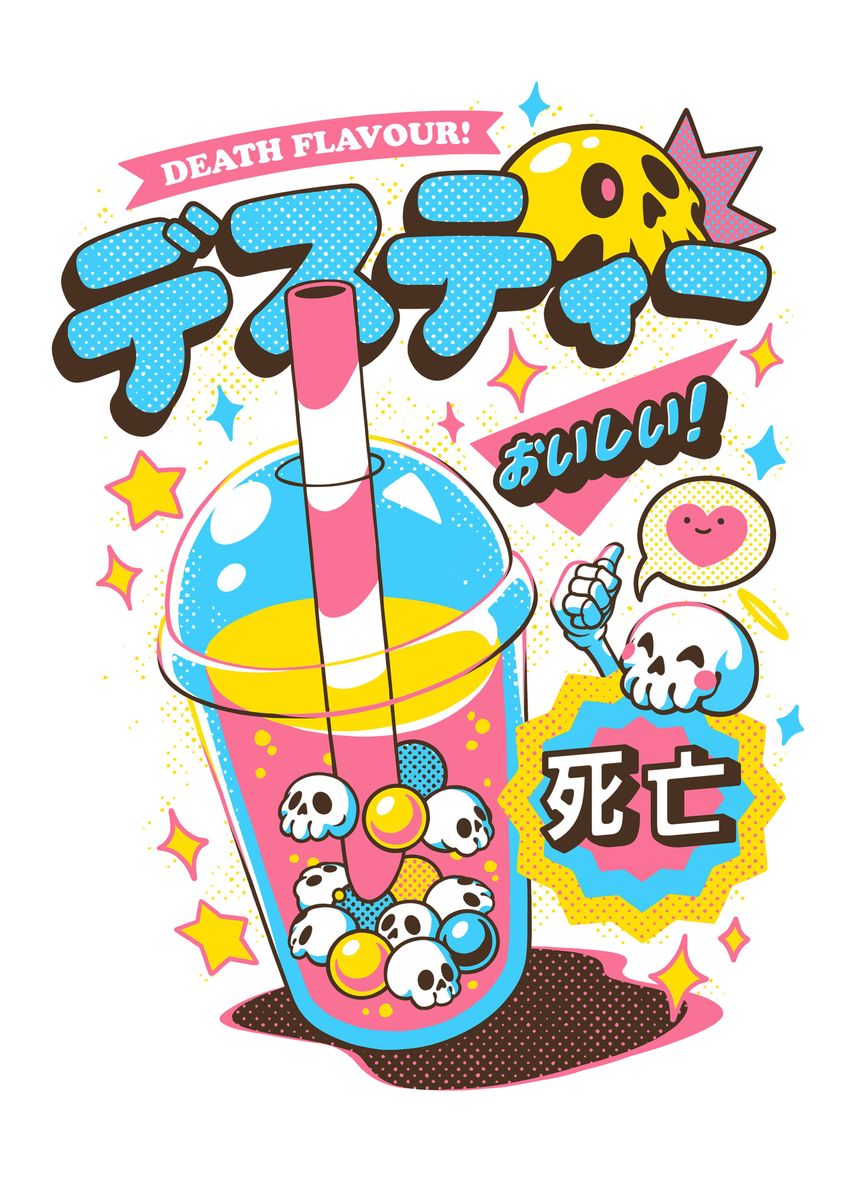 'Death Tea' Poster, picture, metal print, paint by Ilustrata | Displate