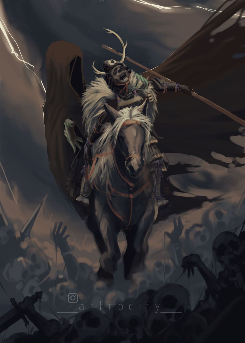 'Gyoubu Masataka Oniwa' Poster, picture, metal print, paint by Sifat ...