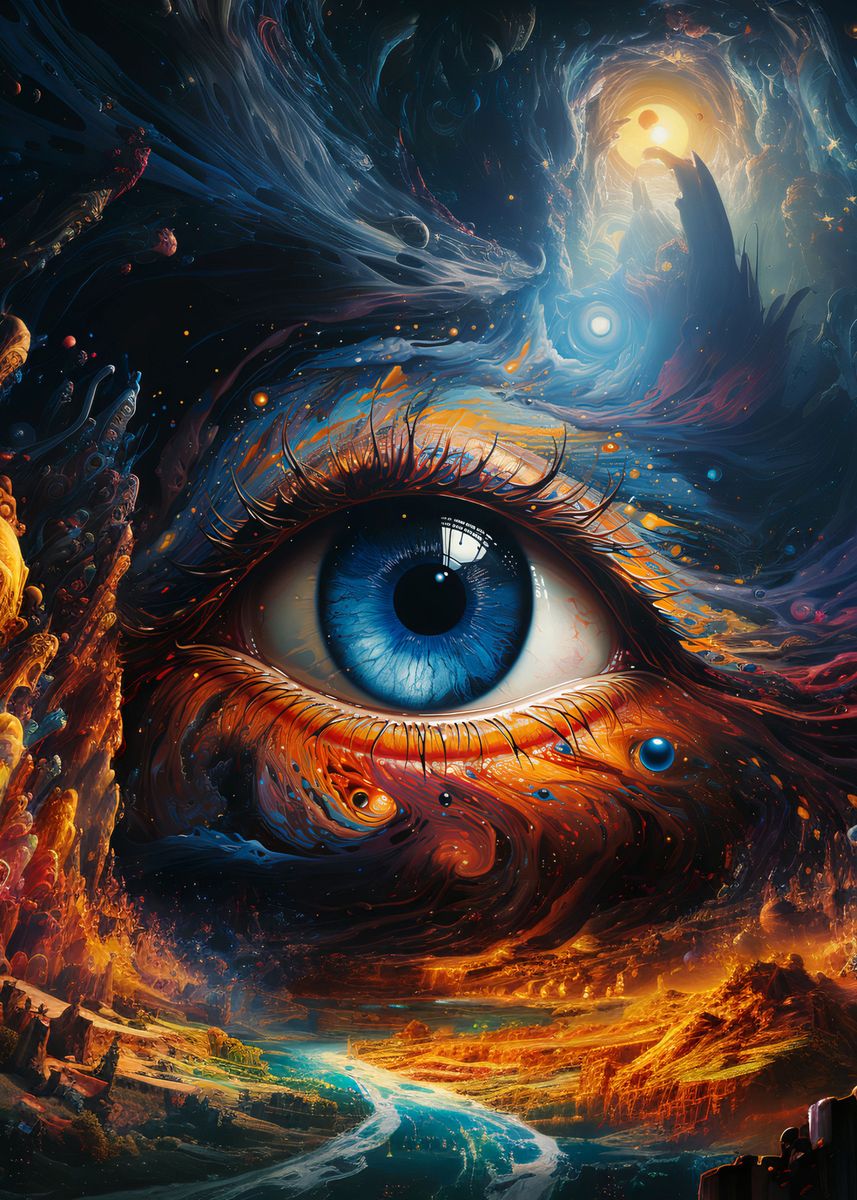 'Eyes Galaxy' Poster, picture, metal print, paint by Denis Siggers ...