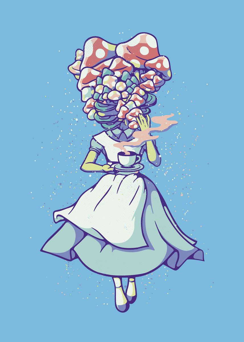 'Alice Mushroom LSD' Poster, picture, metal print, paint by Tobias ...