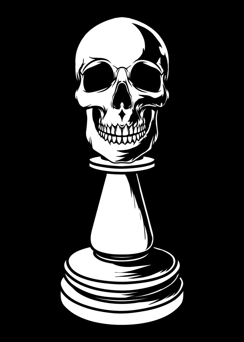 'Chess Skull' Poster, picture, metal print, paint by CrazySquirrel ...
