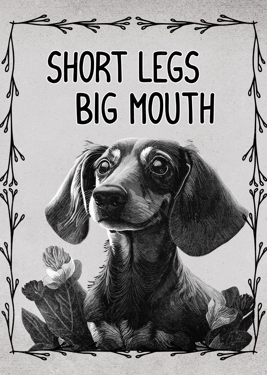 'Cute Retro Weenie Dog' Poster by Jovana | Displate