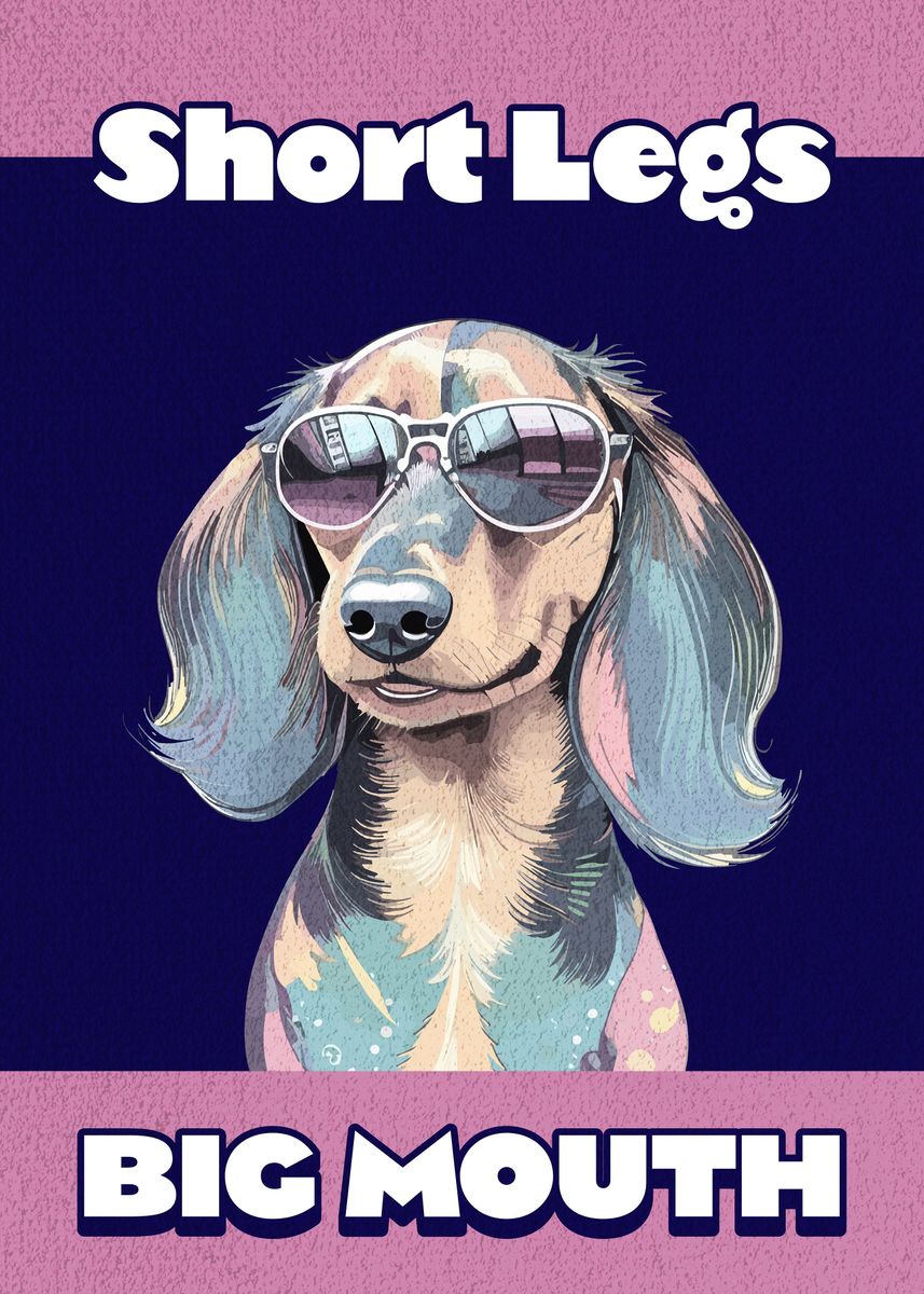 'Short Legs Dachshund Funny' Poster, picture, metal print, paint by ...