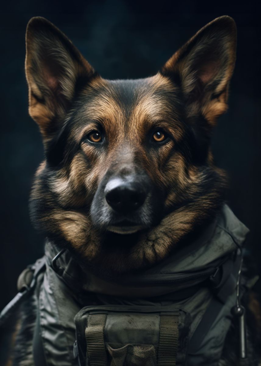 'Military War Dog' Poster, picture, metal print, paint by Star | Displate