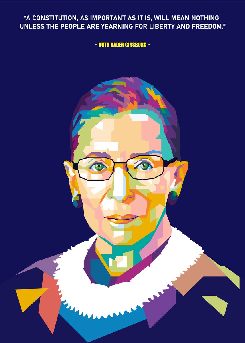 'Ruth Bader Ginsburg' Poster, picture, metal print, paint by Erick Sato ...