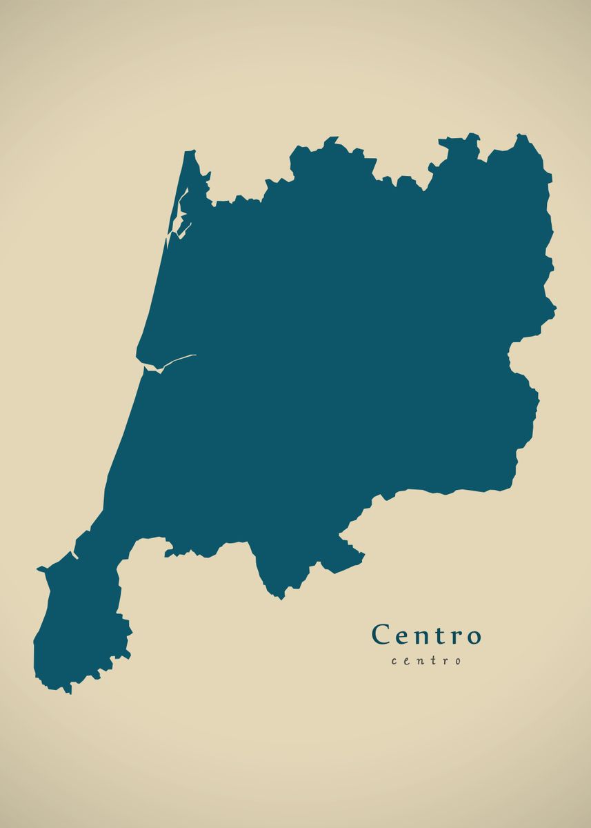 'Centro region map' Poster, picture, metal print, paint by Ingo Menhard ...