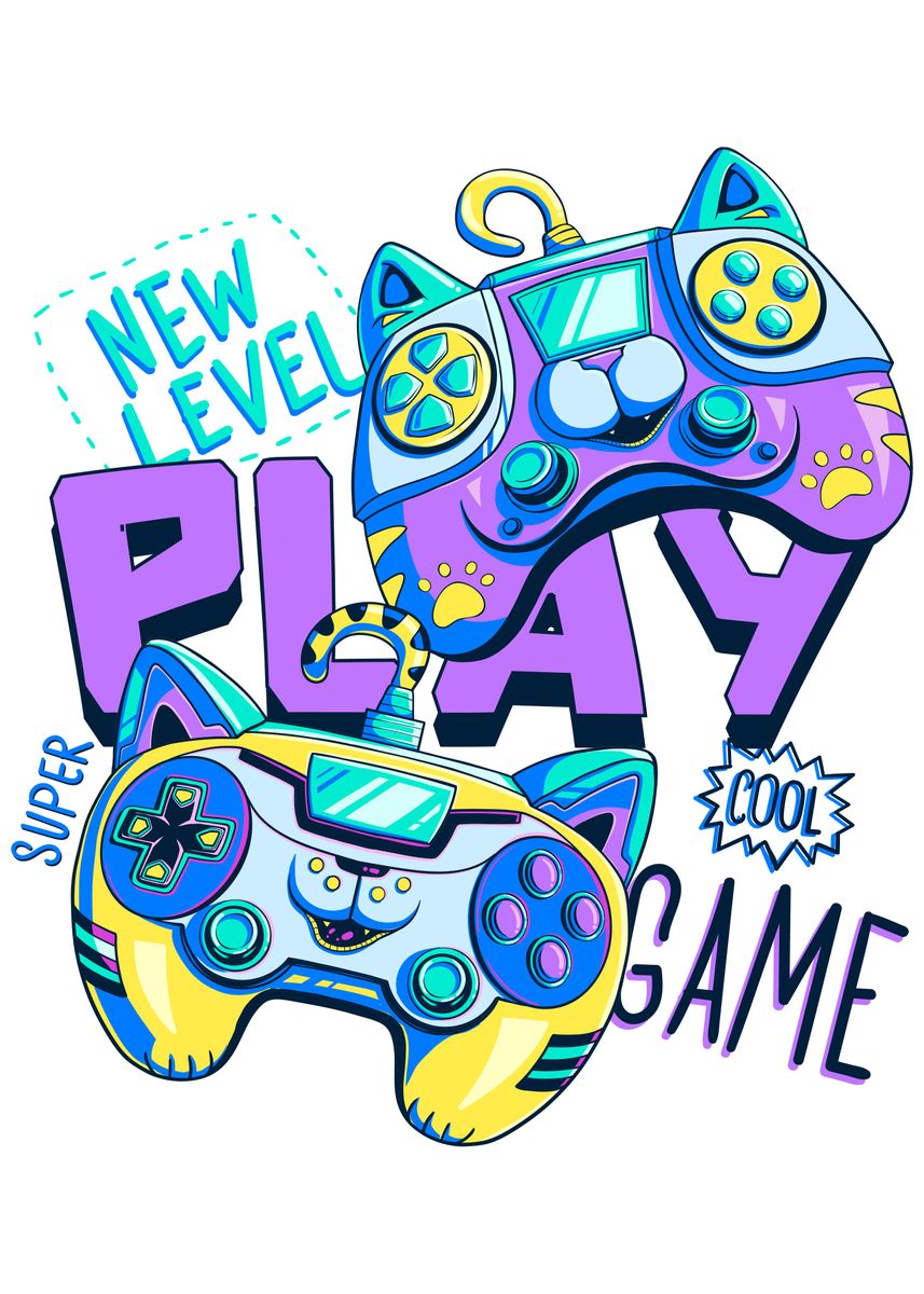 'Gaming Cat' Poster by Enzaro | Displate