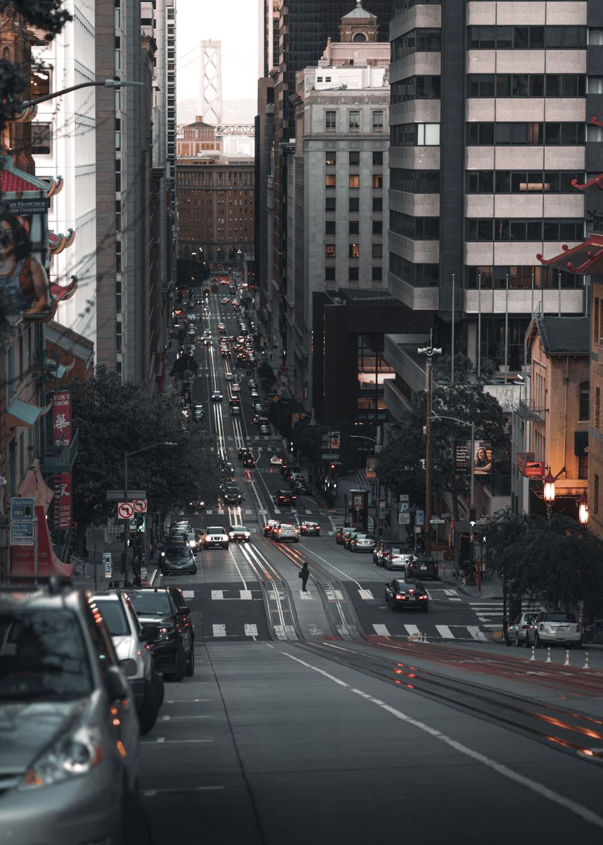 'California Street View' Poster, picture, metal print, paint by Stefan ...