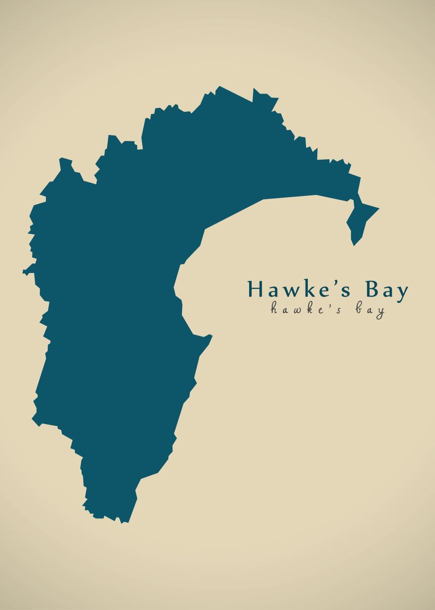 'Hawkes Bay region map' Poster, picture, metal print, paint by Ingo ...